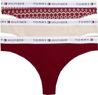 Tommy Hilfiger Gift 3-Pack Thong PRT - - Underwear - Damen - Mehrfarbig - L