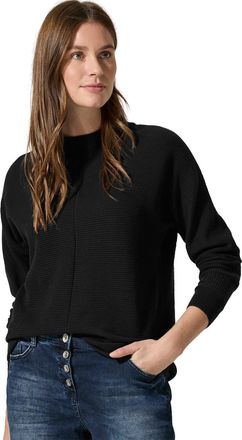 Cecil Damen B302871 Strukturmix Dolman Pullover, Schwarz, XXL EU