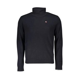 Napapijri Homme, Pulls, Noir, Taille: 2XL Pull noir brod&eacute; &agrave; col roul&eacute;