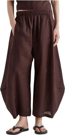 Meimeij Femme, Pantalons, Brun, Taille: 38 FR Moka Wide Pantalons