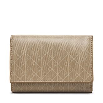 Calvin Klein Geldb&ouml;rse Calvin Klein Emblem Aop Trifold W/ Zip Pocket LV04F1118G Beige