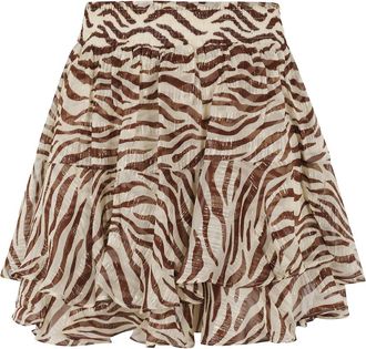 MC2 Saint Barth Femme, Jupes, Brun, Taille: 38 FR Mini-jupe Imprim&eacute; Z&egrave;bre