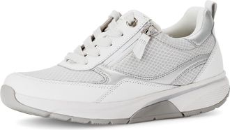 Gabor Damen Low-Top Sneaker, Frauen Halbschuhe,Strassenschuhe,Sportschuhe,Freizeitschuhe,Turnschuhe,Laufschuhe,Bianco/Weiss/silb.,40.5 EU / 7 UK