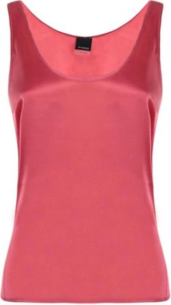 Pinko Pinko, Femme, Tops, Rouge, Taille: 38 FR Top en Soie Stretch