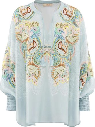 Ivi Seaside Collection Ivi, Femme, Blouses et Chemises, Multicolore, Taille: 36 FR Tunique Blouse Dentelle Orn&eacute;e