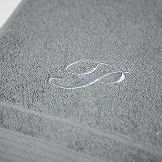 Caleffi Frottee-Tuch, Bestickt, Grau aus Baumwolle, 78406