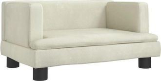 vidaXL Canap&eacute; pour enfants cr&egrave;me 60x40x30 cm velours Vidaxl