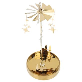 BESPORTBLE Romantischer Drehbarer Aromatherapie kerzenhalter aus Edelstahl mit Goldfarbenem Stern Design Eleganter Runder Kerzenst&auml;nder f&uuml;r Tischdeko f&uuml;r Festtag