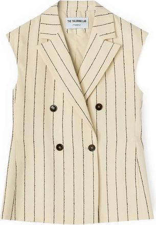 Motivi Femme, Vestes, Beige, Taille: 38 FR Gilet &agrave; rayures tennis The Tailoring Lab