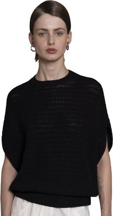 Nude Nude, Femme, Pulls, Noir, Taille: 40 FR Haut en maille &agrave; col rond