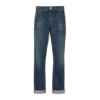 Balmain Vintage Logo-Patch Straight-Leg Jeans - - Jeans - Herren - Blau - W33