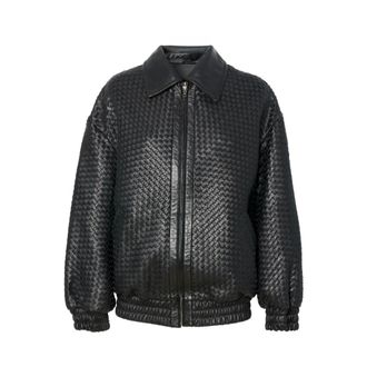 Manokhi Manokhi, Femme, Vestes, Noir, Taille: 38 FR Veste en cuir
