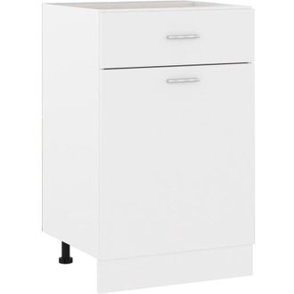 vidaXL Vidaxl - Armoire de plancher &agrave; tiroir Blanc 50x46x81,5 cm Agglom&eacute;r&eacute;