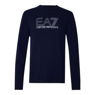 Emporio Armani Emporio Armani Ea7, Homme, Tops, Bleu, Taille: XL T-Shirt en jersey de coton stretch