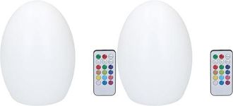 Grundig LED Tischlampe in Eiform - RGB Lampe - Batteriebetriebene Tischlampe - mit Fernbedienung - Verschiedene Lichtfarben und Modi - Timerfunktion von 4 bis