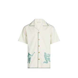 Dr&ocirc;le de Monsieur Chemise droite brod&eacute;e en coton