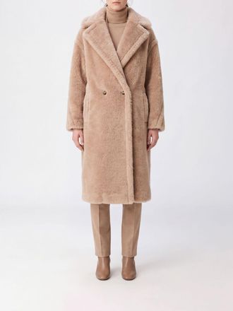 Max Mara Manteau Teddy &agrave; double boutonnage en laine m&eacute;lang&eacute;e et &eacute;paules tombantes