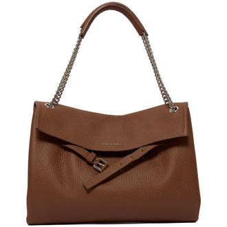 Orciani Sac Soft Midi en cuir martel&eacute; marron