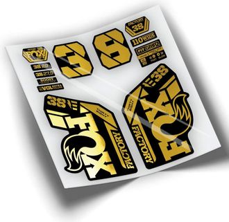 Generico Ref: VP437 Aufkleber, kompatibel mit Fox 38 Gabel, Ebike Kashima 2021-2025, MTB, Sticker, Aufkleber, Aufkleber für Mountainbikes, (verchromtes Gold)