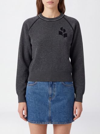 Isabel Marant Pull &agrave; col rond en laine et coton avec logo contrastant
