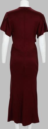 Victoria Beckham Draped V-Neck Dress - Burgundy