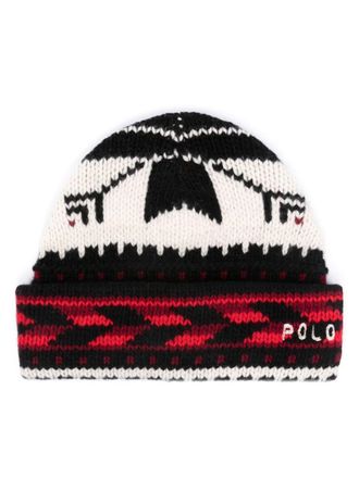 Polo Ralph Lauren bonnet &agrave; motif flocons de neige - Noir