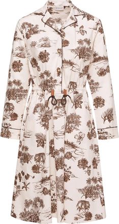 Moncler Moncler Robe Chemise Florale Longueur Genou, Femme, Blanc, Taille: 38