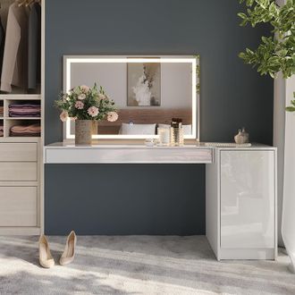 Vicco Schminktisch Sherry, Wei&szlig;, 120 cm 3 Teile