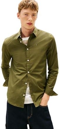Tommy Jeans TJM Original Stretch Shirt Dm0dm04405 Chemise L/S, Vert (Vert fonc&eacute;), XL Homme, Vert (Vert fonc&eacute;), XL