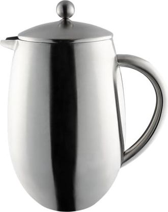 Caf&eacute; Ol&eacute; BFD Cafeti&egrave;re, doppelwandiger K&ouml;rper aus Edelstahl 18/10 und Siebfilter, satinierte Oberfl&auml;che, 800 ml (6 Espressotassen oder 3 Becher), Satinsilber