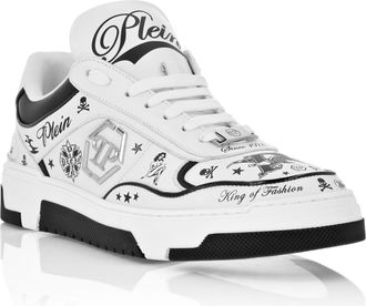Philipp Plein Nappa Leather Low Top Sneakers All-Over Plein