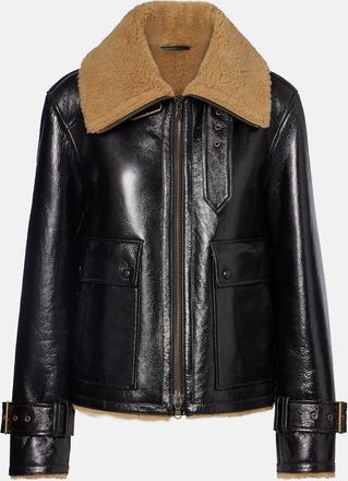 Veronica Beard Lederjacke Danika mit Shearling