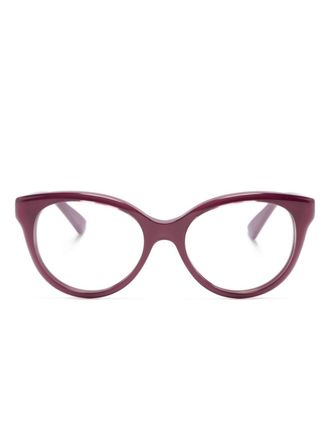 Gucci lunettes de vue rondes à logo gravé - Violet