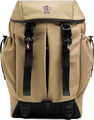 Moncler Moncler Leather-trimmed Backpack, Men, Beige, Size: One Size
