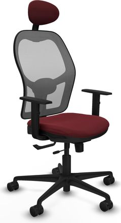 Piqueras y Crespo B&uuml;rostuhl mit 1D-Armen, h&ouml;henverstellbarer Lendenwirbelst&uuml;tze und festem Kopfteil, ausgestattet mit Syncro/Traslack und injiziertem Schaumstoff, Grau/