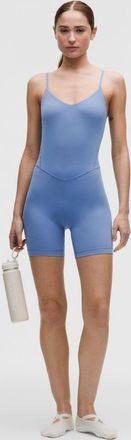 lululemon Justaucorps Align &agrave; fines bretelles Maintien l&eacute;ger, bonnets A/B pour Femmes - 15 cm - Bleu - Taille 10