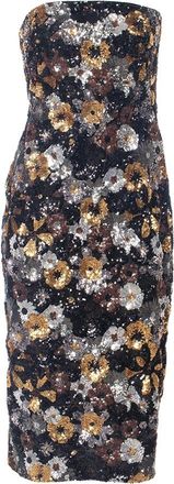 Max Mara Femme, Robes, Multicolore, Taille: 38 FR Robe Midi &agrave; Sequins et Imprim&eacute; Floral