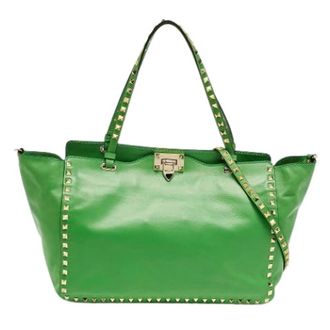 Valentino Pre-owned Leder-Schultertasche - - Pre-owned - Damen - Gr&uuml;n - ONE SIZE
