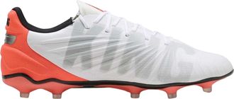 Puma King Match Fu&szlig;ballschuhe mit festem Boden f&uuml;r Herren (Wei&szlig;/Rot)