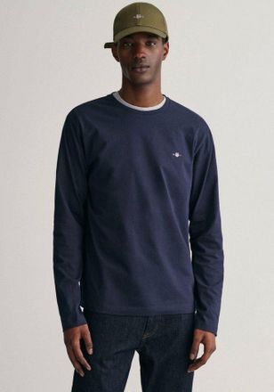 GANT Langarmshirt REG SHIELD LS T-SHIRT mit Logostickerei auf der Brust
