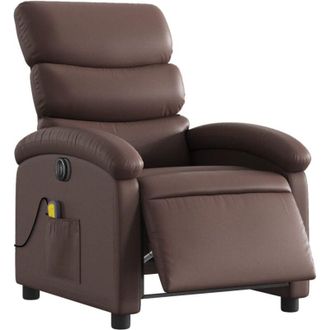 vidaXL Massagesessel Elektrisch Braun Kunstleder Vidaxl