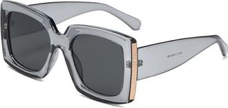 Generic Lunettes de soleil carr&eacute;es tendance pour le shopping et les activit&eacute;s de plein air(Gray)