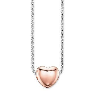 Thomas Sabo Thomas Sabo Damen Halskette mit Anh&auml;nger- Ros&eacute;herz 925 Sterlingsilber - Kt0052-415-12-L45 - - Accessories - Damen - Grau - ONE SIZE