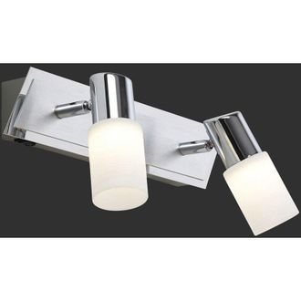 Trio Led Wandstrahler clapton 2-flammig mit Schalter & Glasschirmen, Breite 36cm
