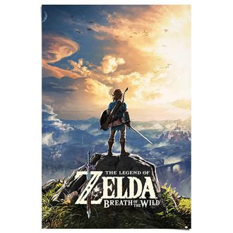 Reinders Poster, The Legend Of Zelda - breath of the wild, Kinderzimmer, Poster, Wanddeko, Room Decor, 150 gr. gl&auml;nzend Bilderdruckpapier, Blau, 91,5 x 61