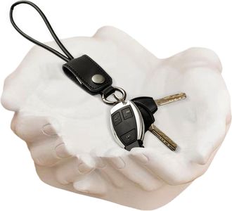 Generic Tablett für Skulpturschlüssel - Schlüsselanhänger in Form von Doppelhänden, künstlerisch, geschnitzte Aufbewahrungsschale | Organizer für Schlüssel, S