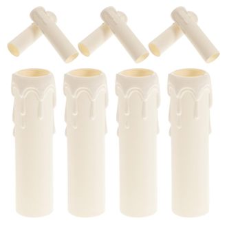 BESPORTBLE ABOOFAN Leichte Kunststoff Kerzenh&uuml;lsen mit Rei&szlig;en Muster 20 St&uuml;ck Hitzebest&auml;ndige Kronleuchter Abdeckungen &Oslash;25X100Mm Langlebige Lampenfassung Zubeh&ouml;r