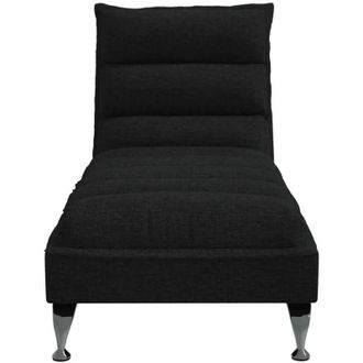 vidaXL Chaiselongue mit Kissen Schwarz Stoff - Vidaxl