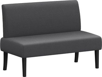 Yaheetech Küchensofa 2-sitzer Sitzbank Polstersofa aus Cordstoff Doppelsofa ohne Armlehnen Stoffsofa Loungesofa fürs Wohnzimmer/Eingangsbereich/Büro, Grau