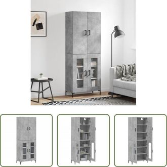 vidaXL vidaXL Betonfarbe - Highboard Betongrau 69,5x34x180 cm Holzwerkstoff